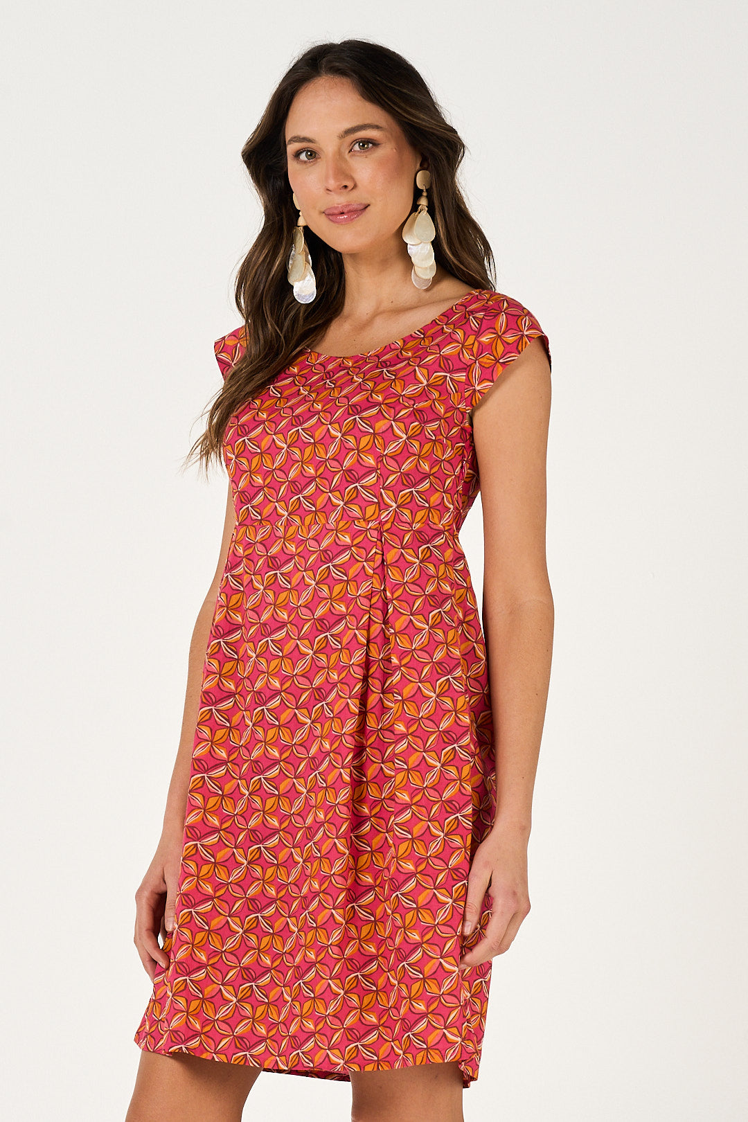 Dress Kama - Flower Dance Cotton Red Pink – Cotton Diva