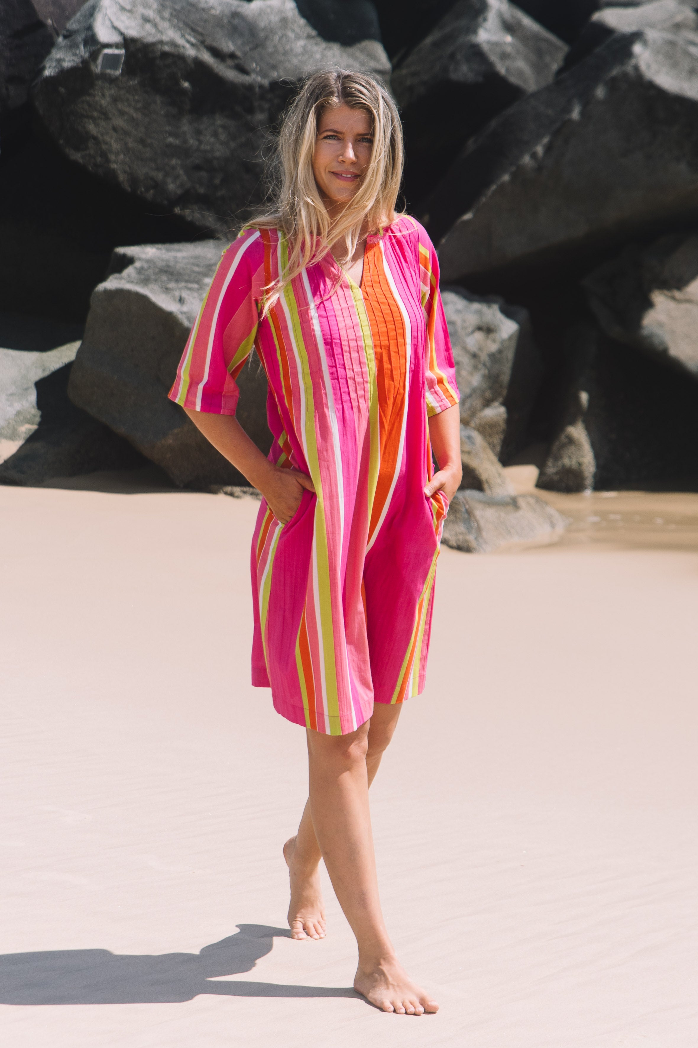Dress Fleur - Drift Stripe Cotton – Cotton Diva
